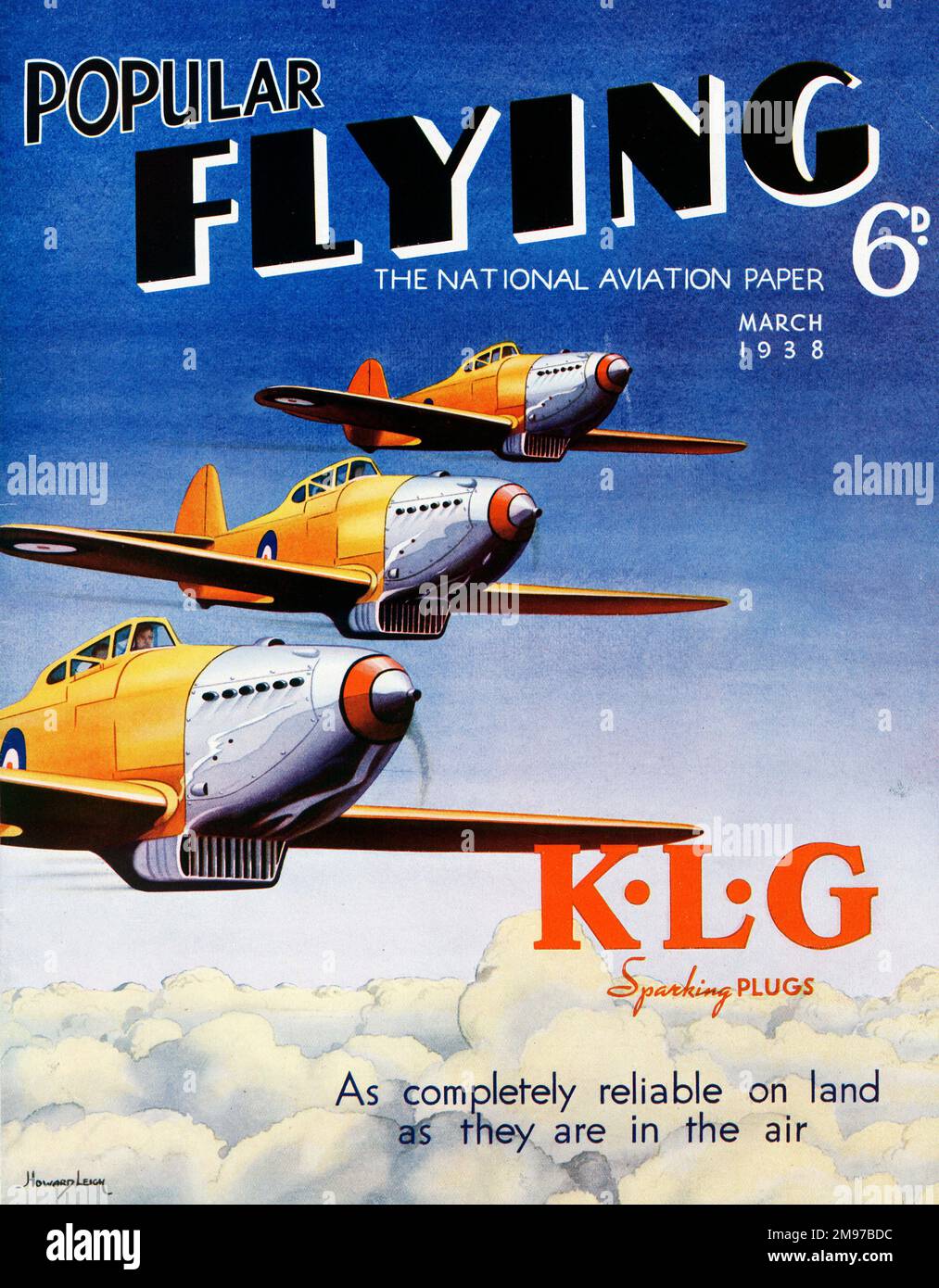 Front cover of Popular Flying, March 1938, Vol VI, No 12 Stock Photo ...