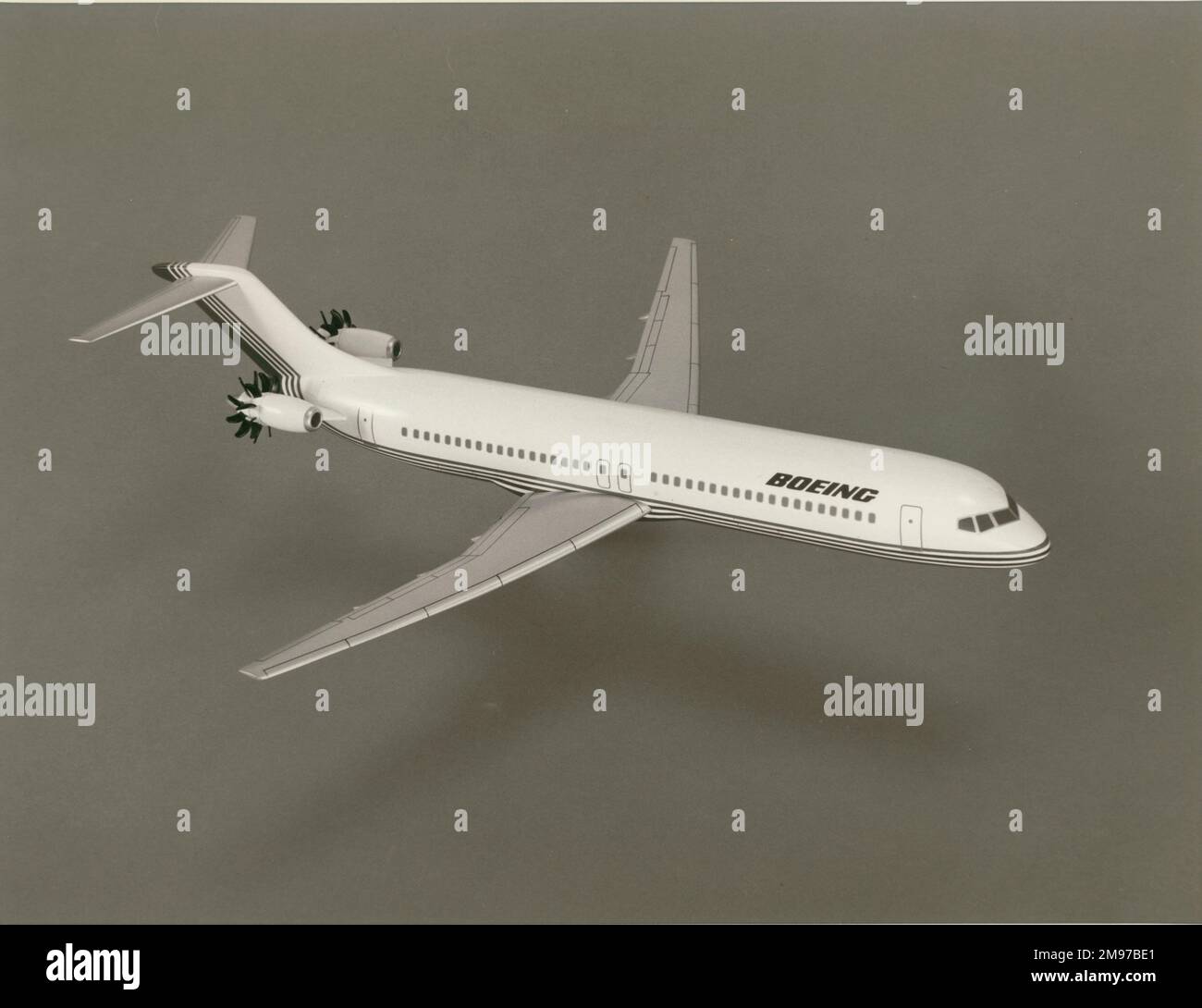 Model of the proposed Boeing 7J7 twin-aisle, UDF-powered project Stock ...
