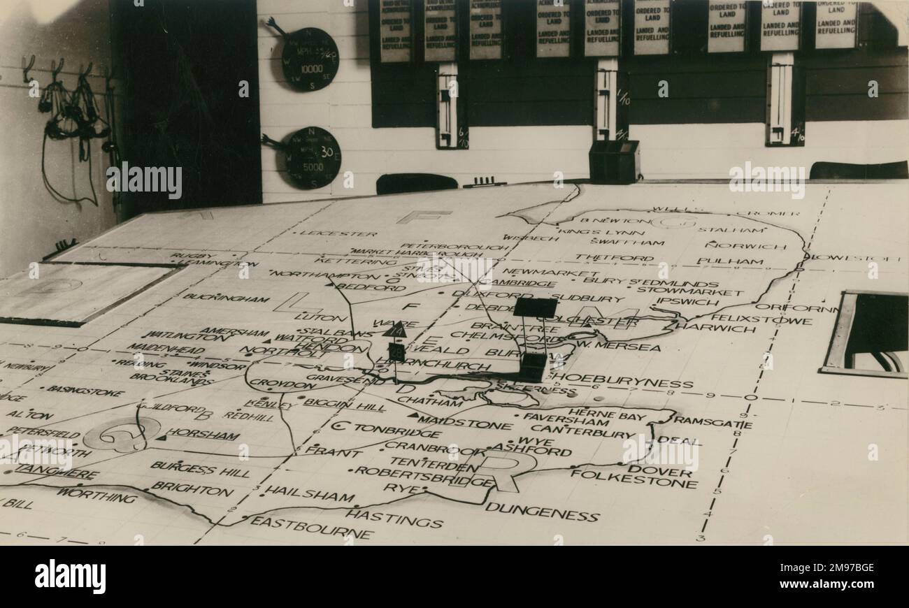 No11 Fighter Group Operations Room Table, December 1937 Stock Photo - Alamy