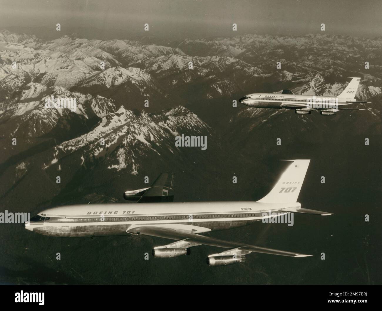 The first and third Boeing 707-121s, N708PA and N709PA Stock Photo - Alamy
