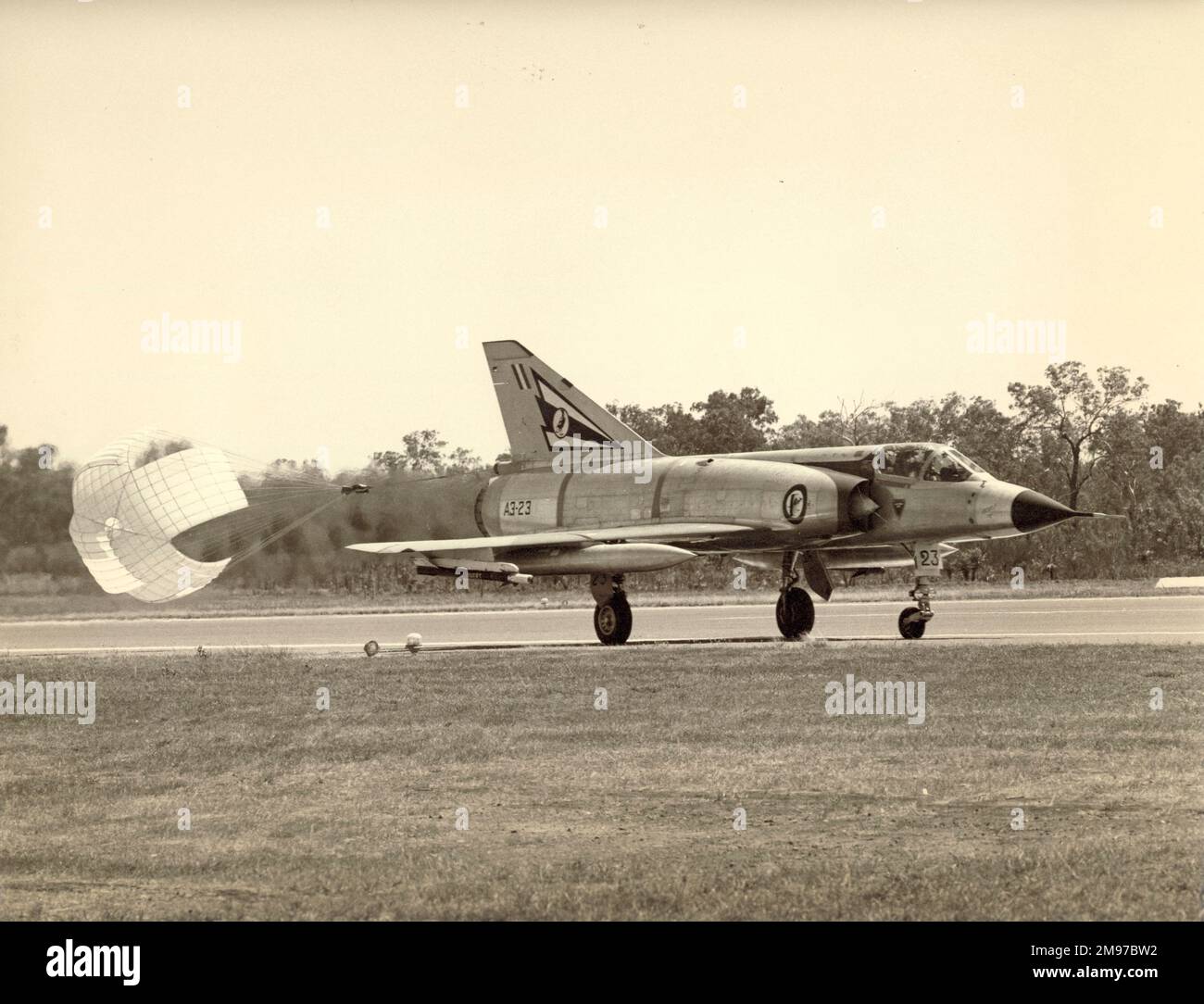 Australian-built Dassault Mirage III-O, A3-23, of the RAAF, landing at ...