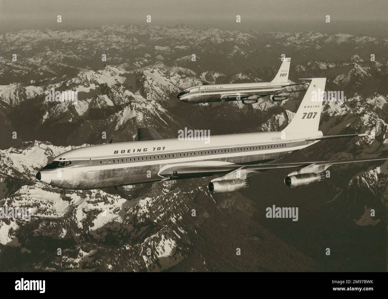 The first and third Boeing 707-121s, N708PA and N709PA Stock Photo - Alamy