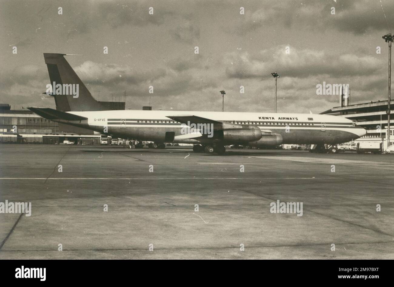 Boeing 707-321, G-AYVE, of Kenya Airways Stock Photo - Alamy
