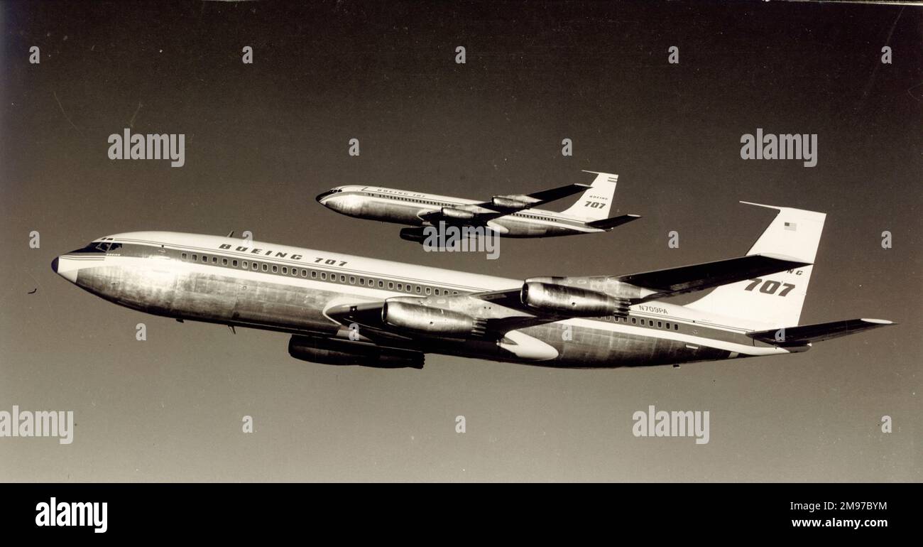The first and third Boeing 707-121s, N708PA and N709PA Stock Photo - Alamy