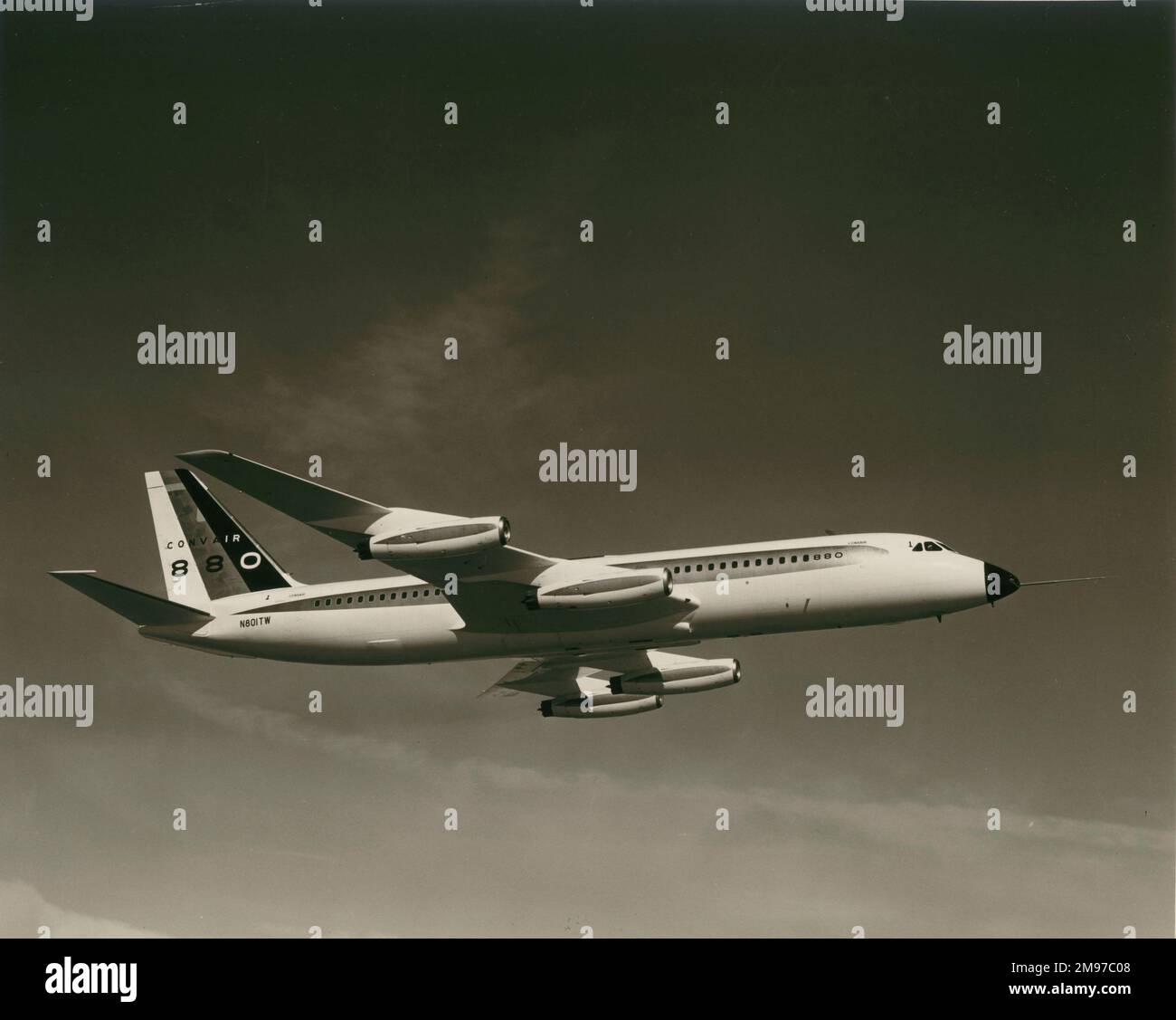 The seventh flight of the first Convair 880, N801TW, 10 February 1959 ...