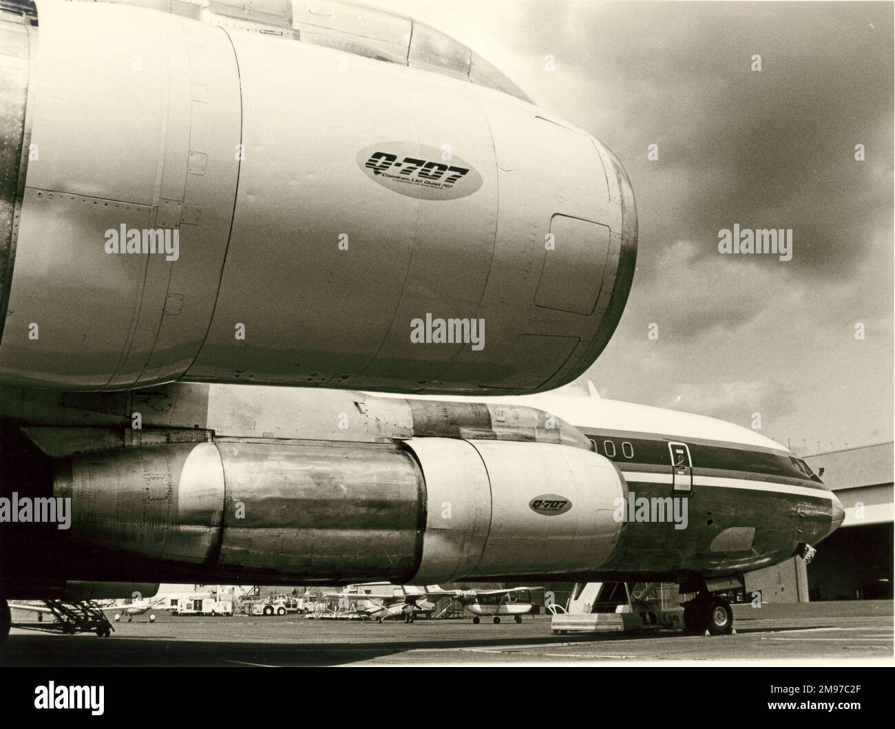 Boeing Q707 fitted with quieter engine air intakes Stock Photo - Alamy