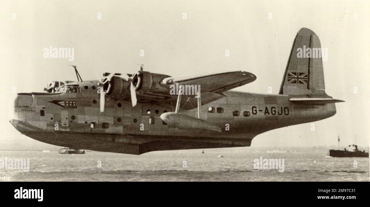 Short S25 Sunderland III, G-AGJO, Honduras, of BOAC Stock Photo - Alamy