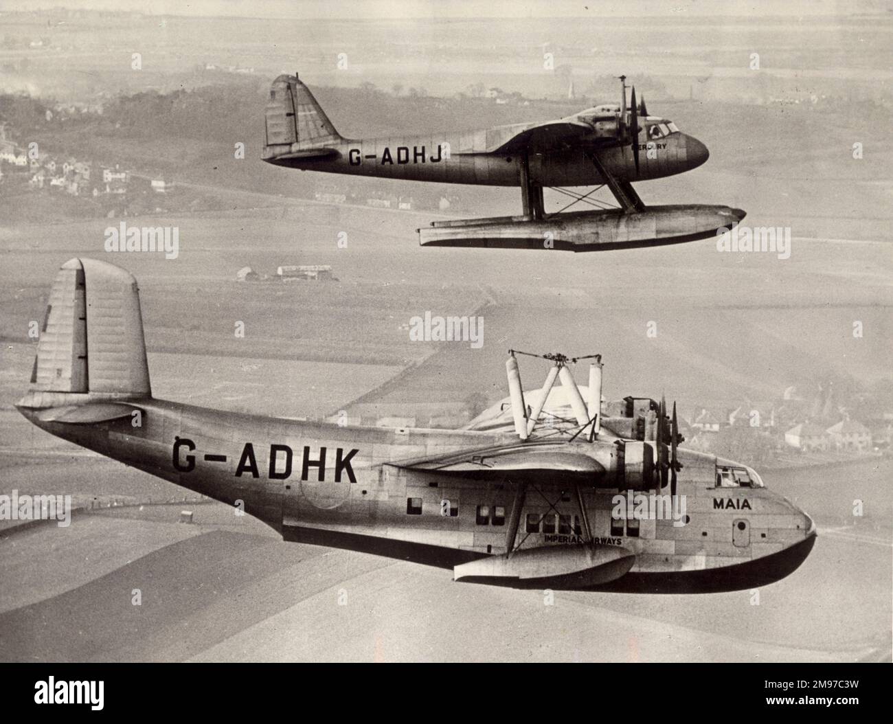 Short-Mayo composite aircraft, S21 Maia, G-ADHK, and S20 Mercury, G ...