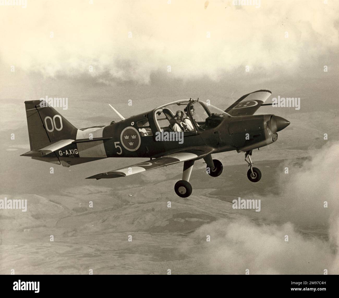 The second prototype Scottish Aviation Bulldog, G-AXIG, in Swedish ...