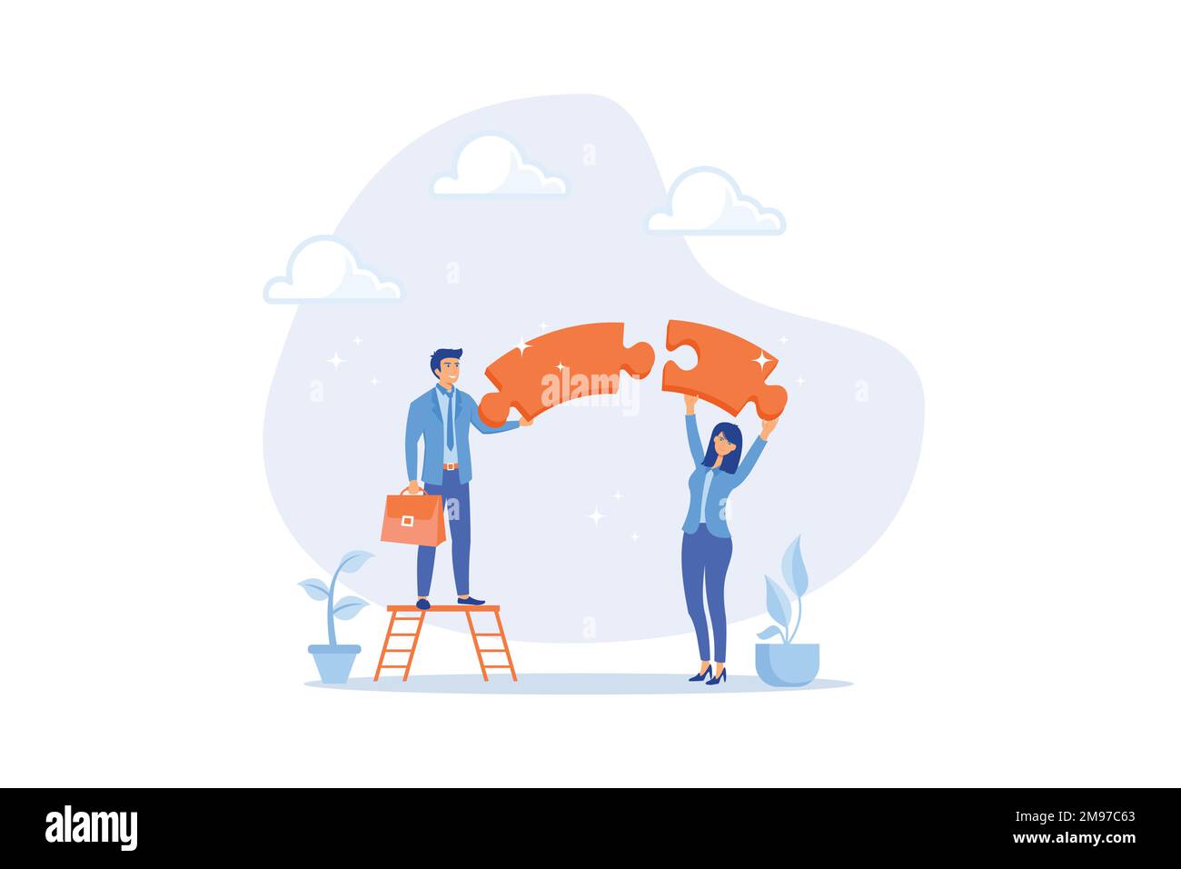 Partnership working together for success, friendship or connection to ...