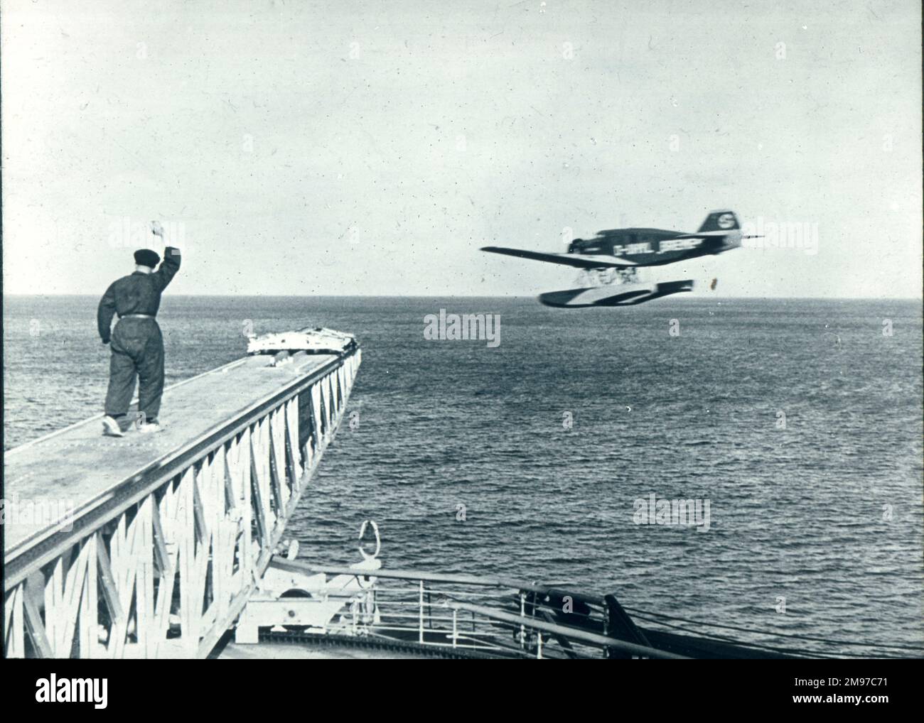 Junkers Ju46 of Lufthansa, shortly after being catapulted from the SS ...