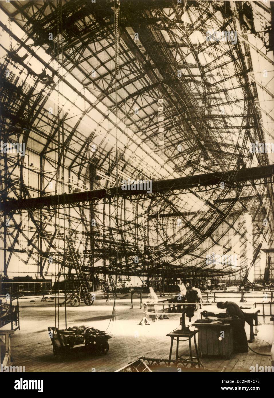 The Graf Zeppelin II, LZ 130, during construction at Friedrichshafen ...