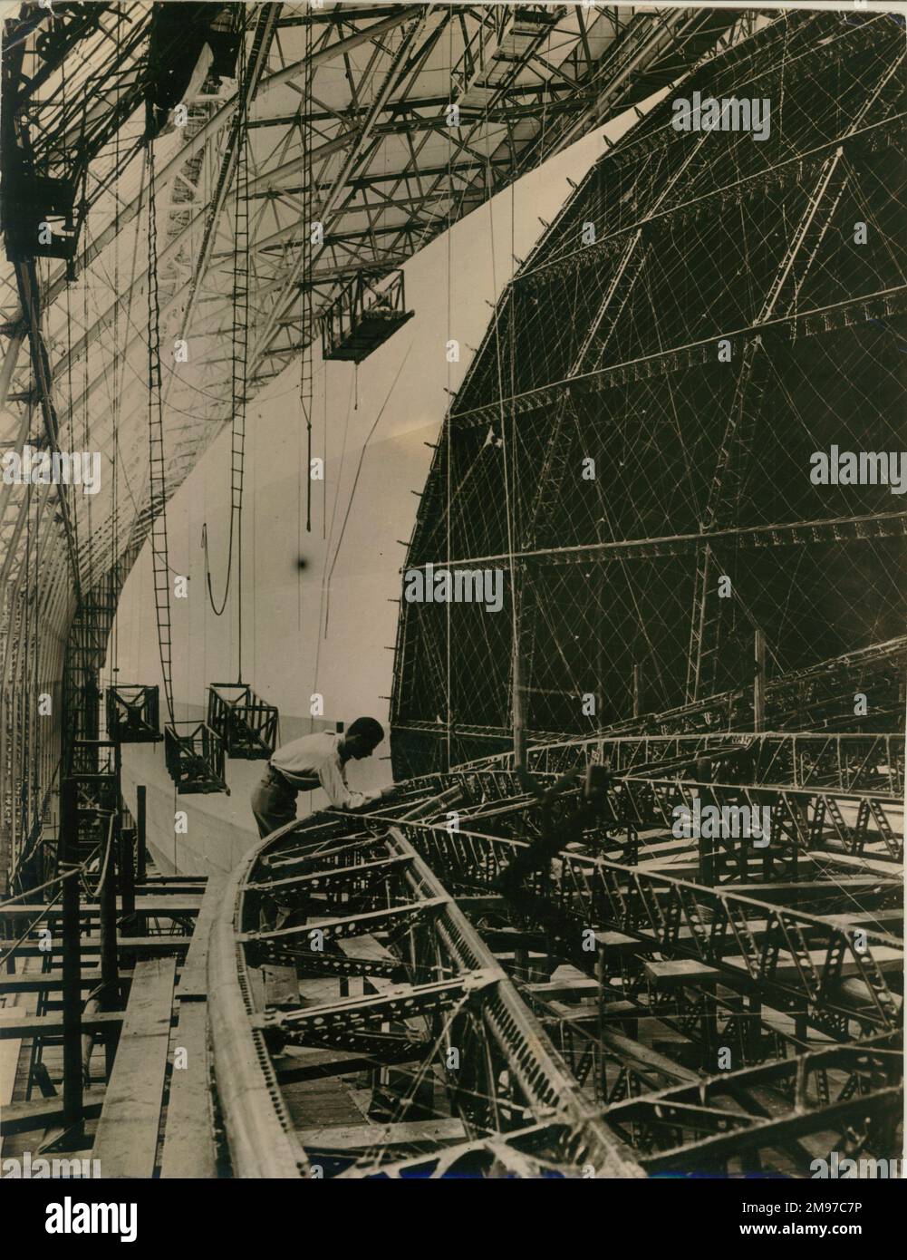 The Graf Zeppelin II, LZ 130, during construction at Friedrichshafen Stock Photo - Alamy