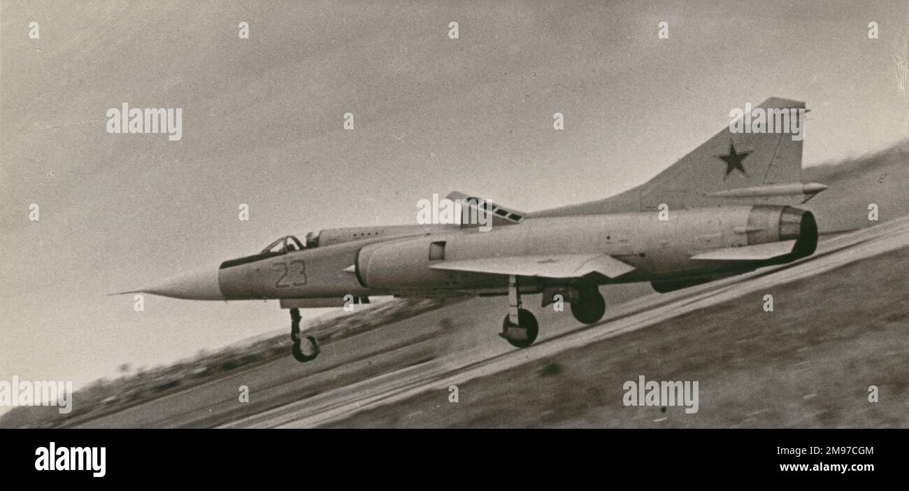 Mikoyan-Guryevich MiG-23PD (codename Faithless, also known as MiG-23-01) supersonic aircraft ...