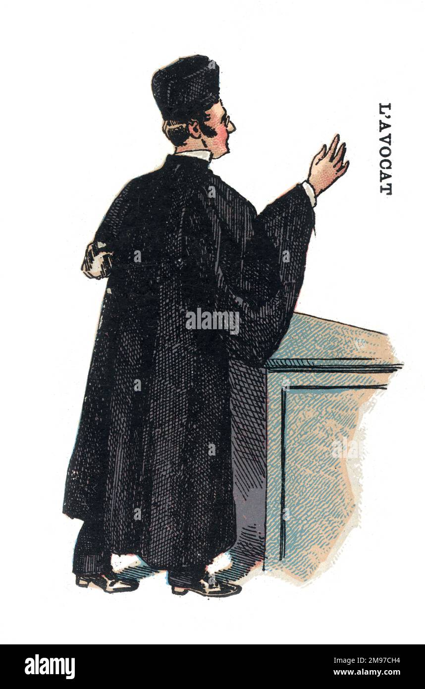 French card game - Yes or No - Occupations series. Illustration of an ...