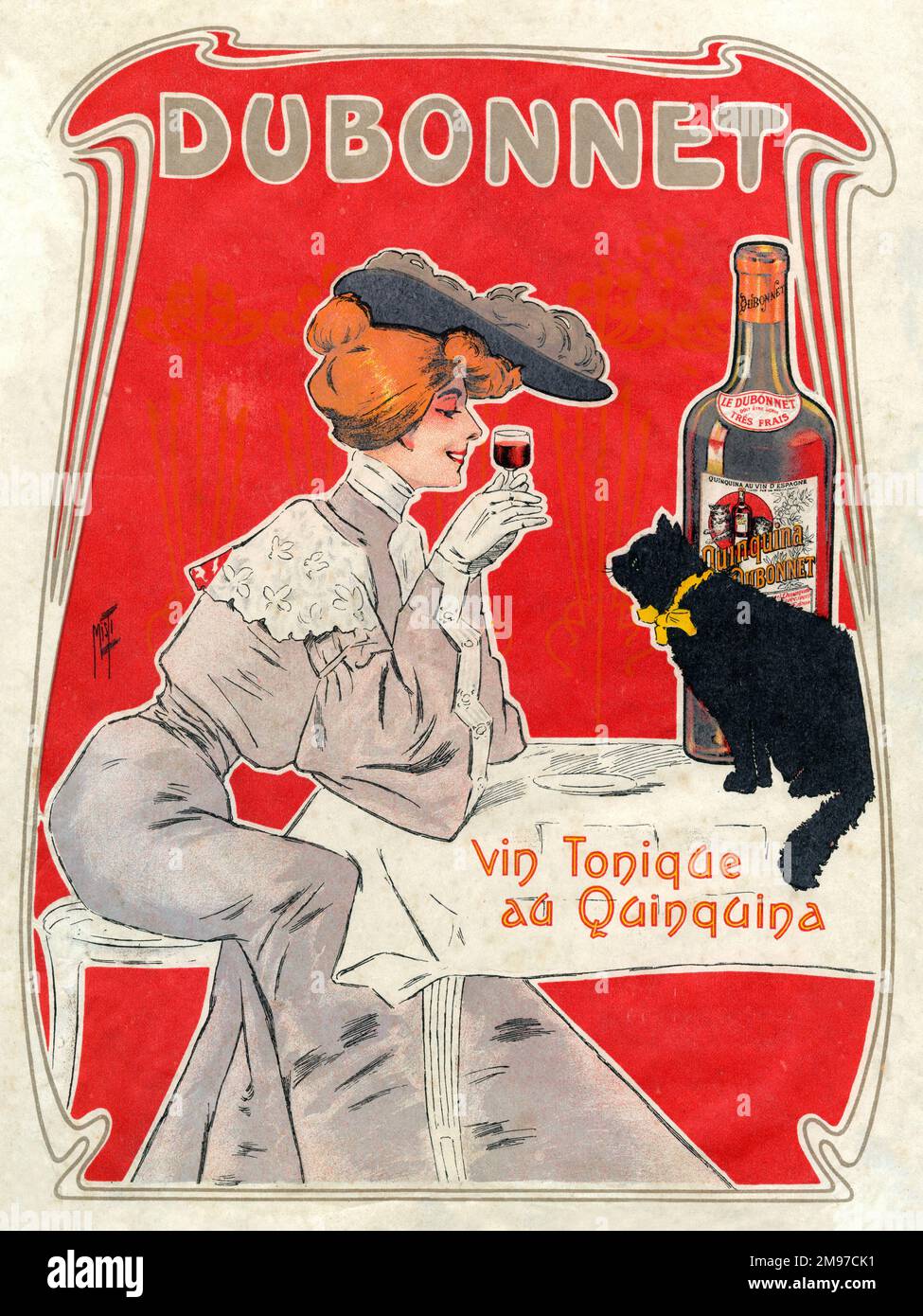 Advertisement for Dubonnet with a red-haired lady grinning at a black ...