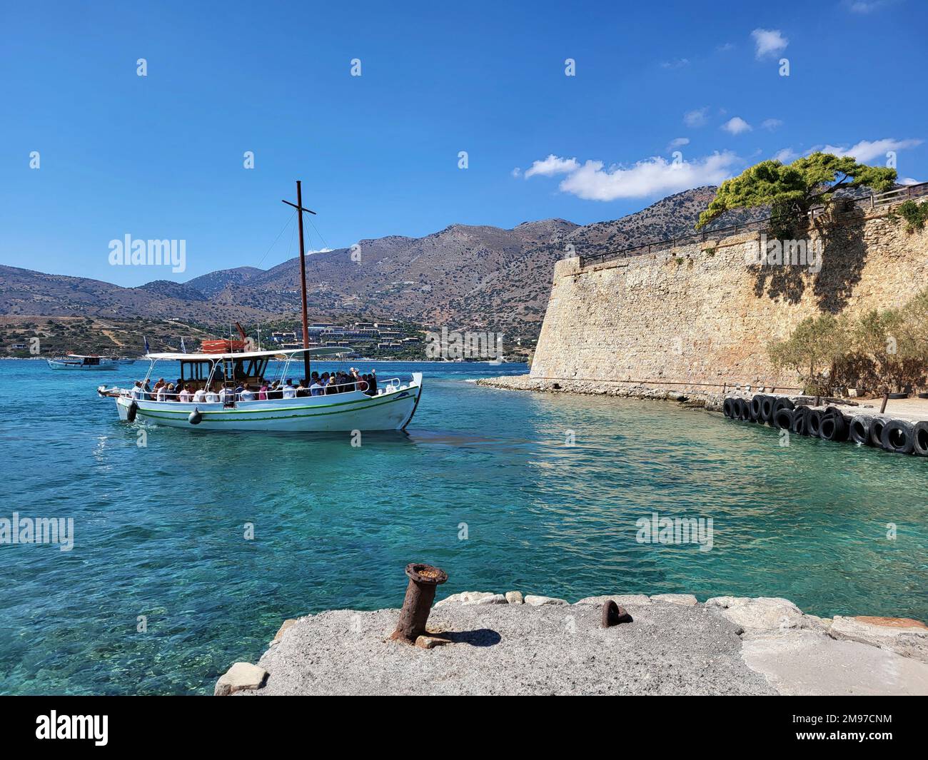 Spinalonga, Crete, Greece - October 10, 2022: crowd of tourists in ...