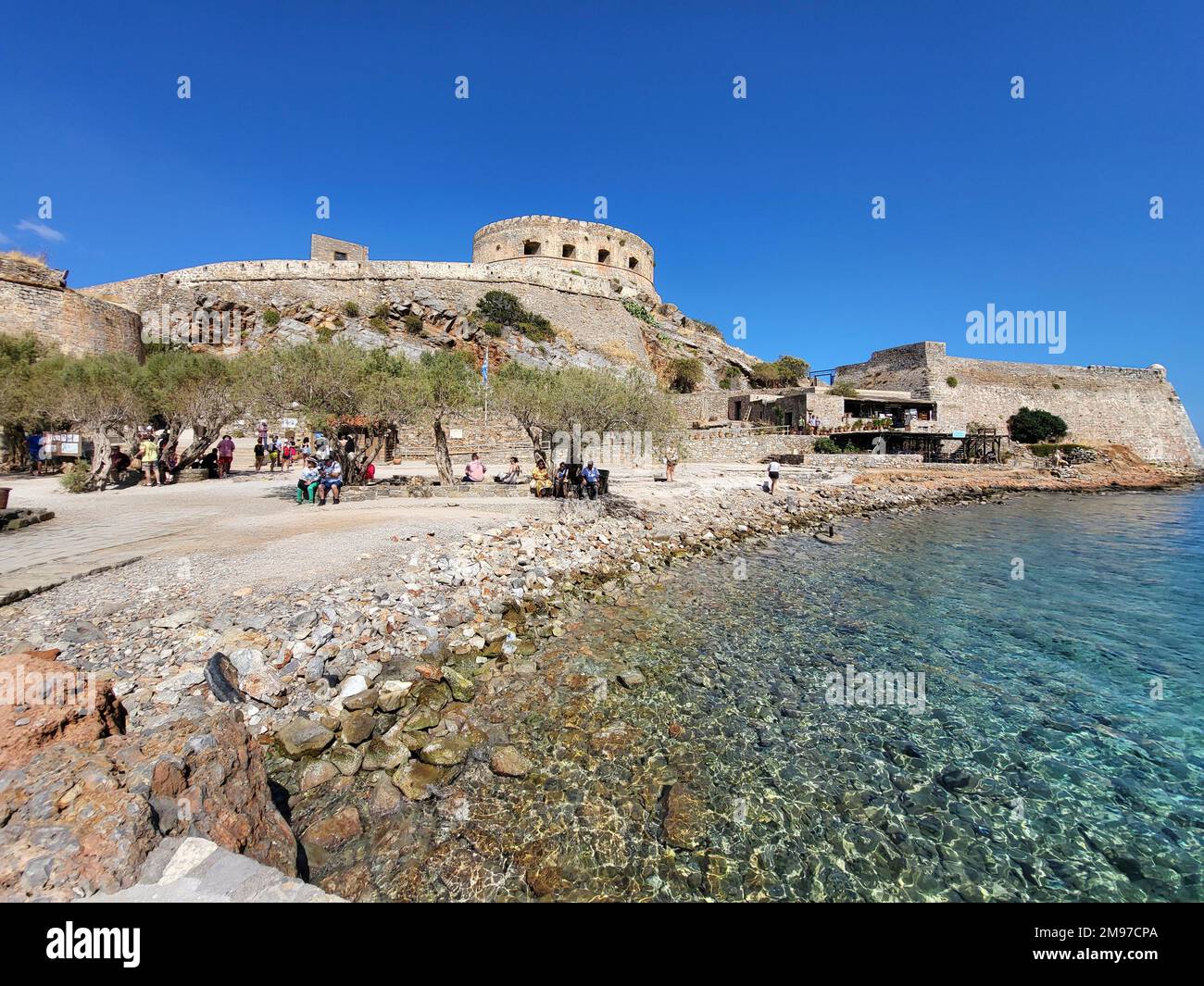 Spinalonga, Crete, Greece - October 10, 2022: crowd of tourists on ...