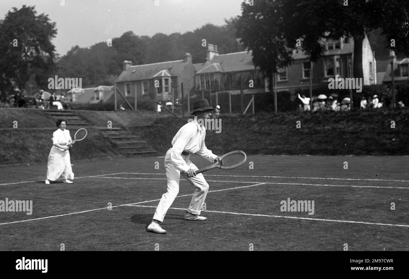Tennis match and doubles Black and White Stock Photos & Images - Alamy