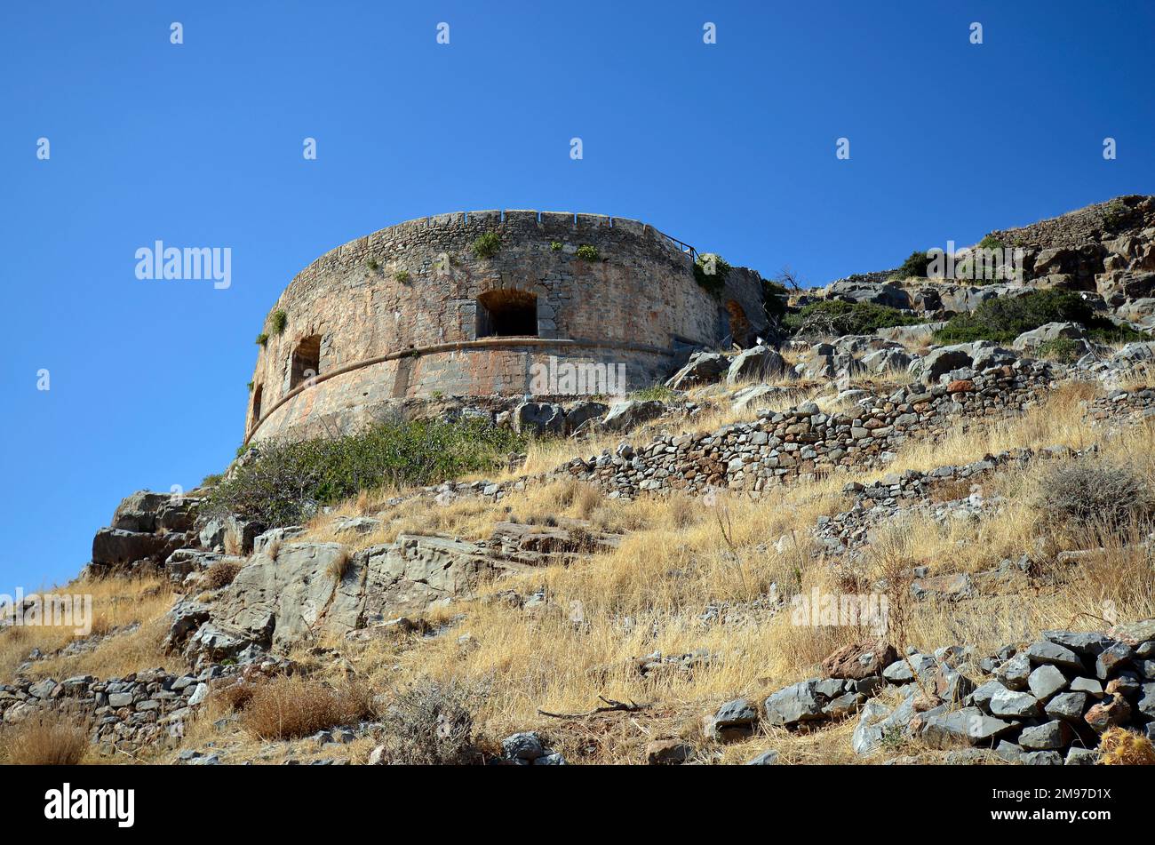 Greece, Crete, buildings built of stone in old Venetian Fortress ...