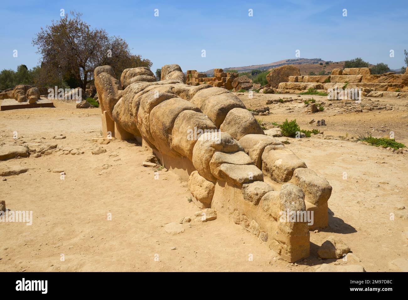 Temple of Zeus stone statue of Titan Atlas, Temple Valley, Agrigento ...
