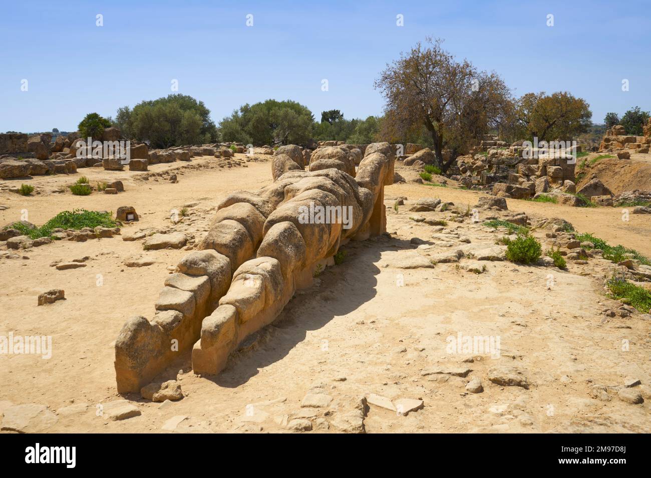Temple of Zeus stone statue of Titan Atlas, Temple Valley, Agrigento ...
