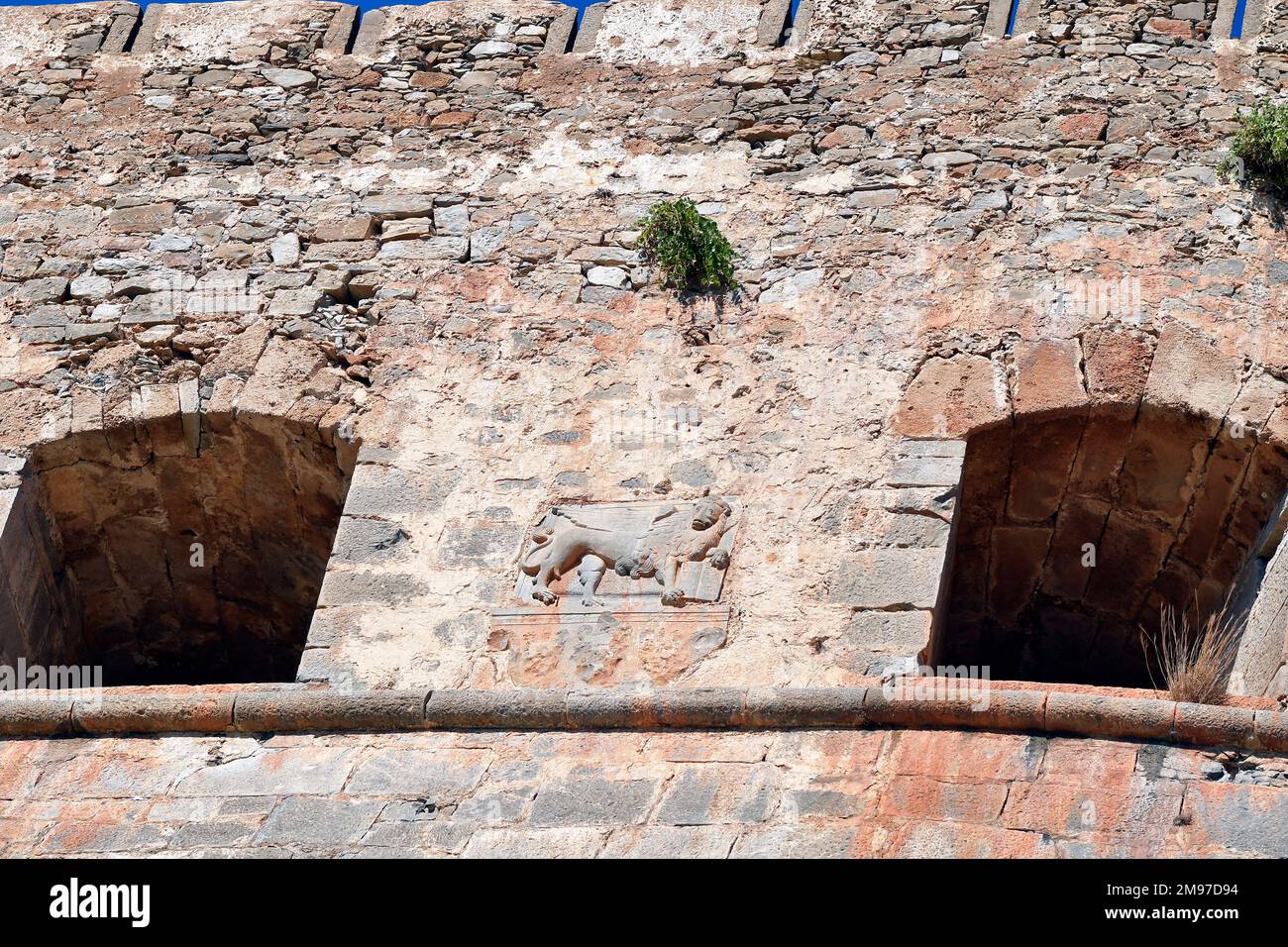 Greece, Crete, buildings built of stone in old Venetian Fortress ...