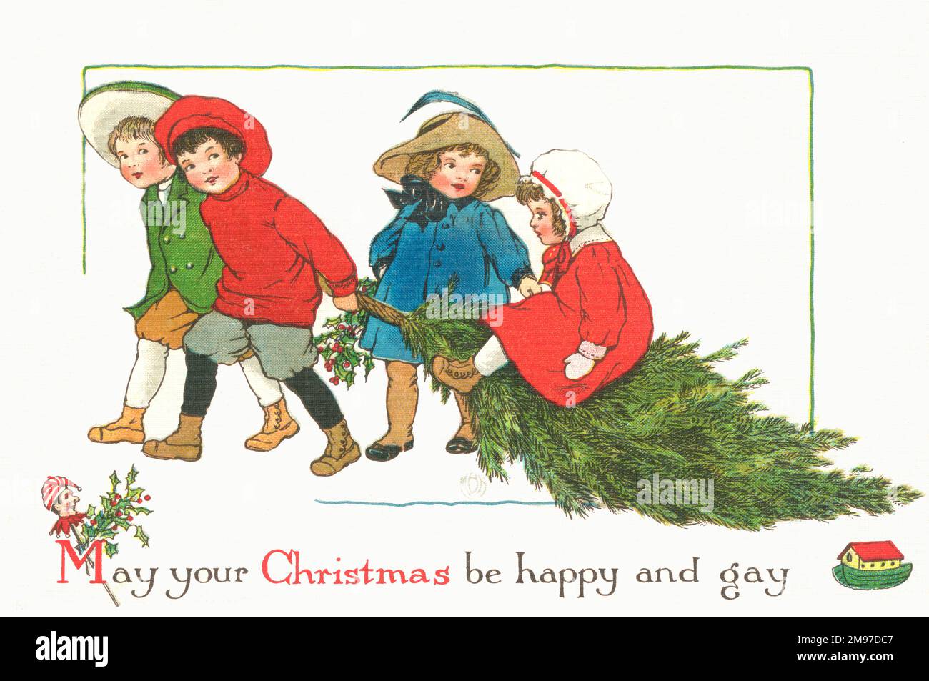 Child dragging tree Cut Out Stock Images & Pictures - Alamy