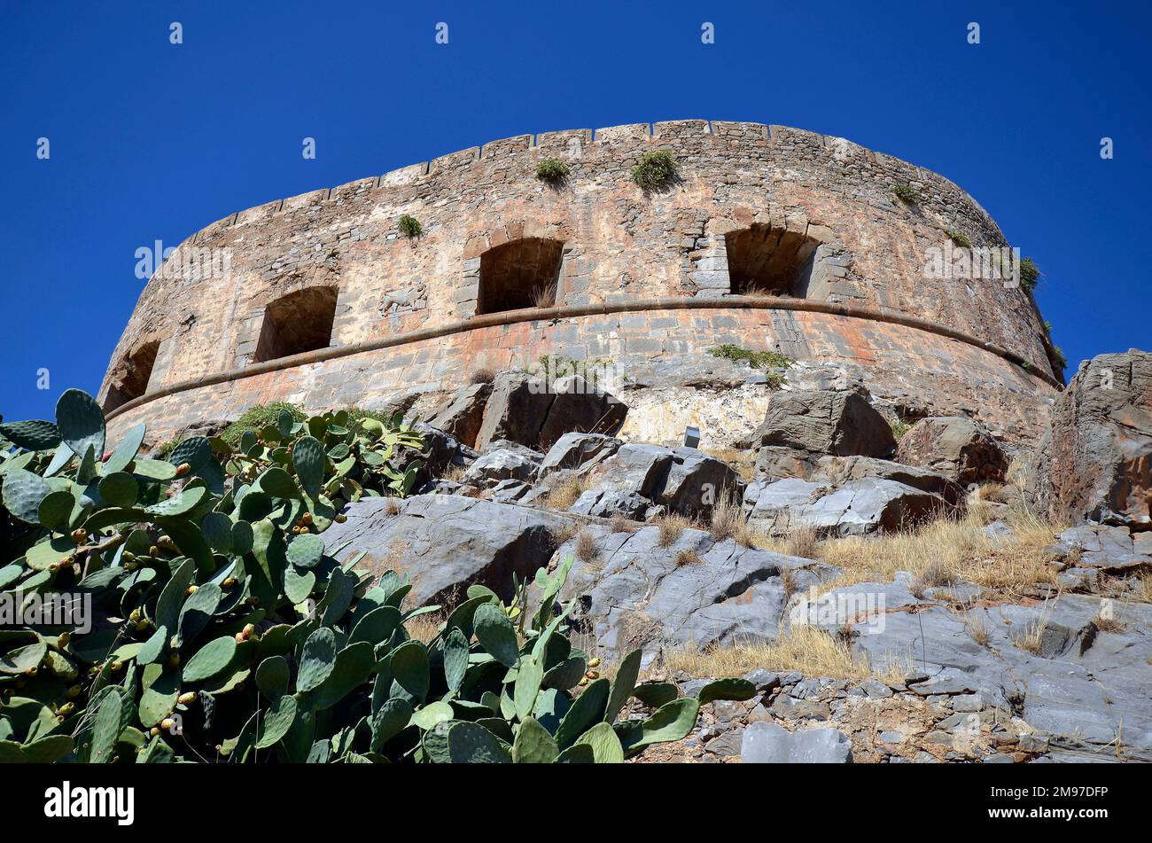 Greece, Crete, buildings built of stone in old Venetian Fortress ...