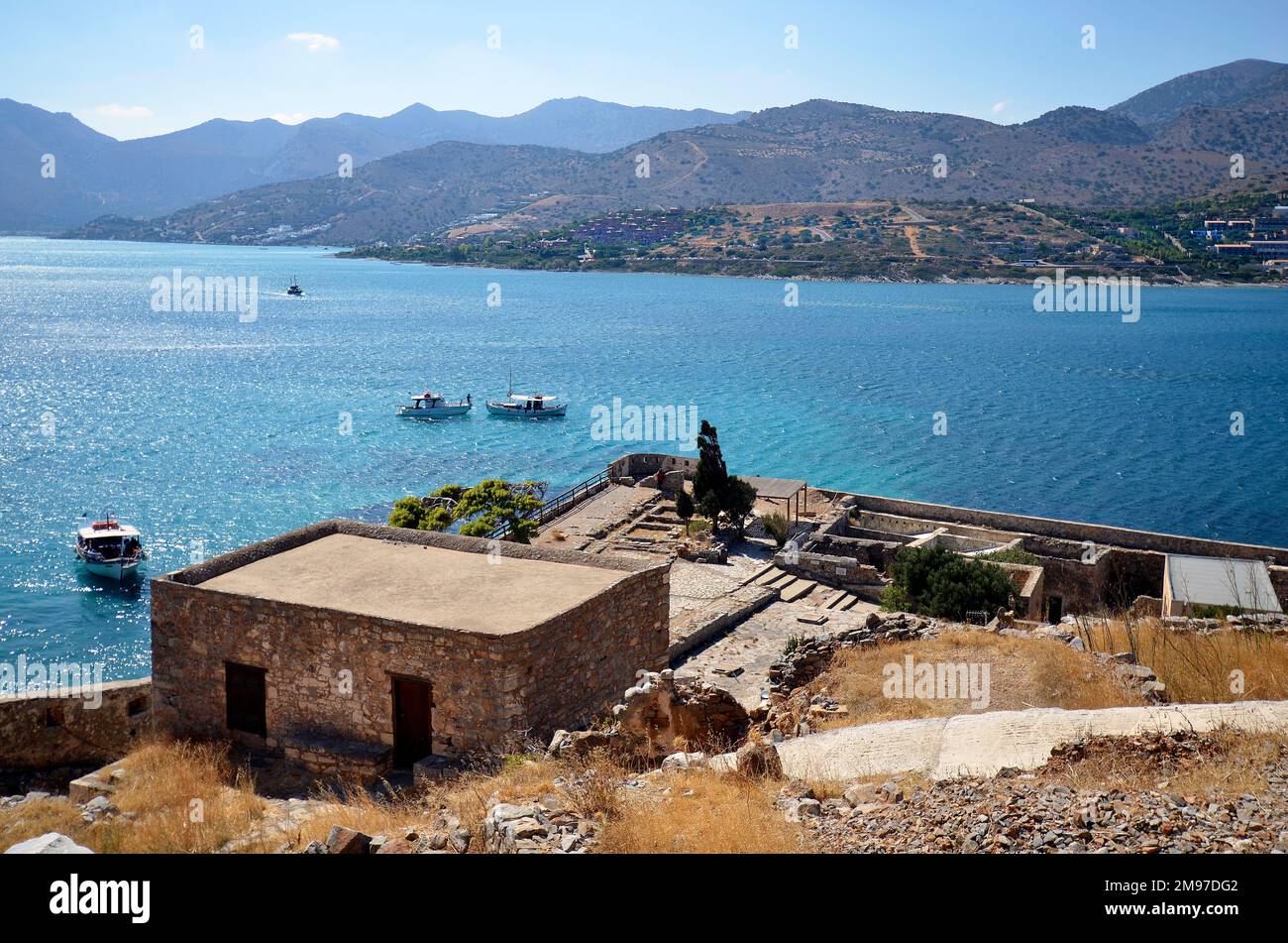 Greece, Crete, buildings built of stone in old Venetian Fortress ...