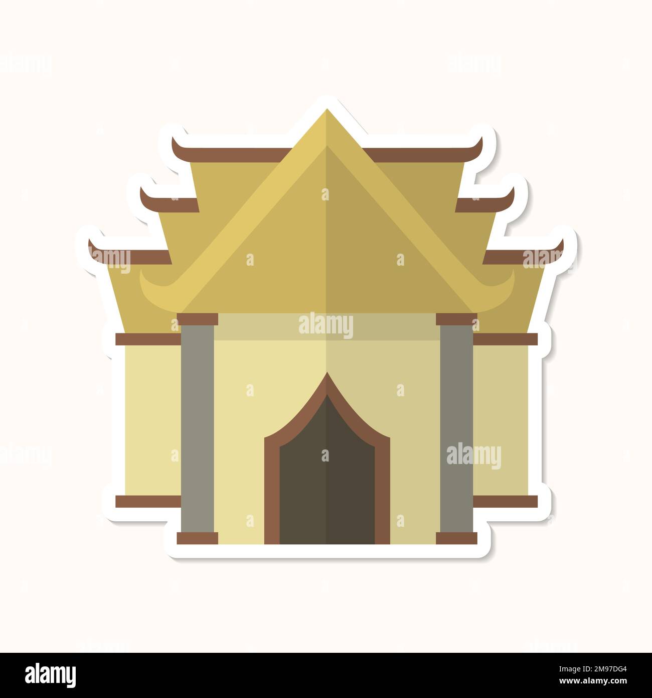 Buddhist temple sticker design element vector Stock Vector Image & Art ...