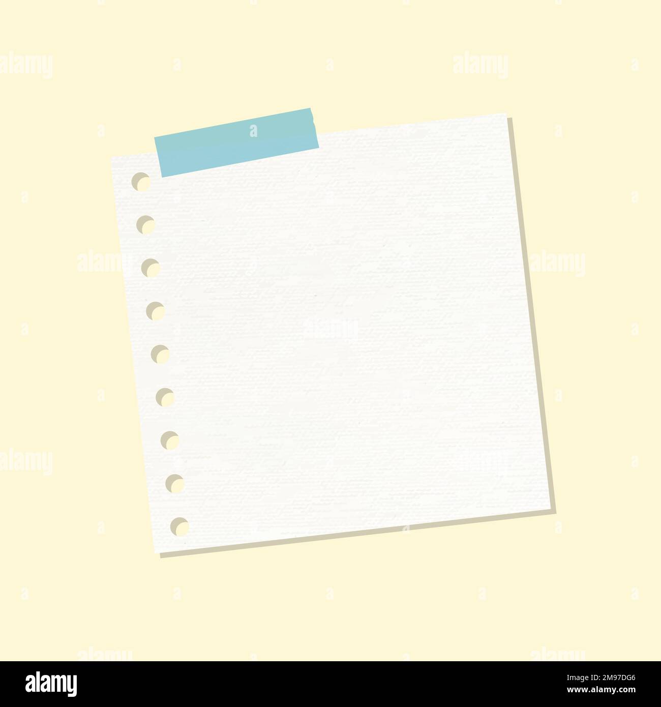 Beige hole punched notepaper journal sticker vector Stock Vector Image ...