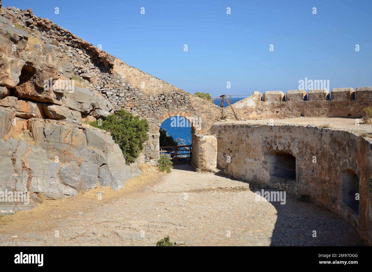 Greece, Crete, buildings built of stone in old Venetian Fortress ...