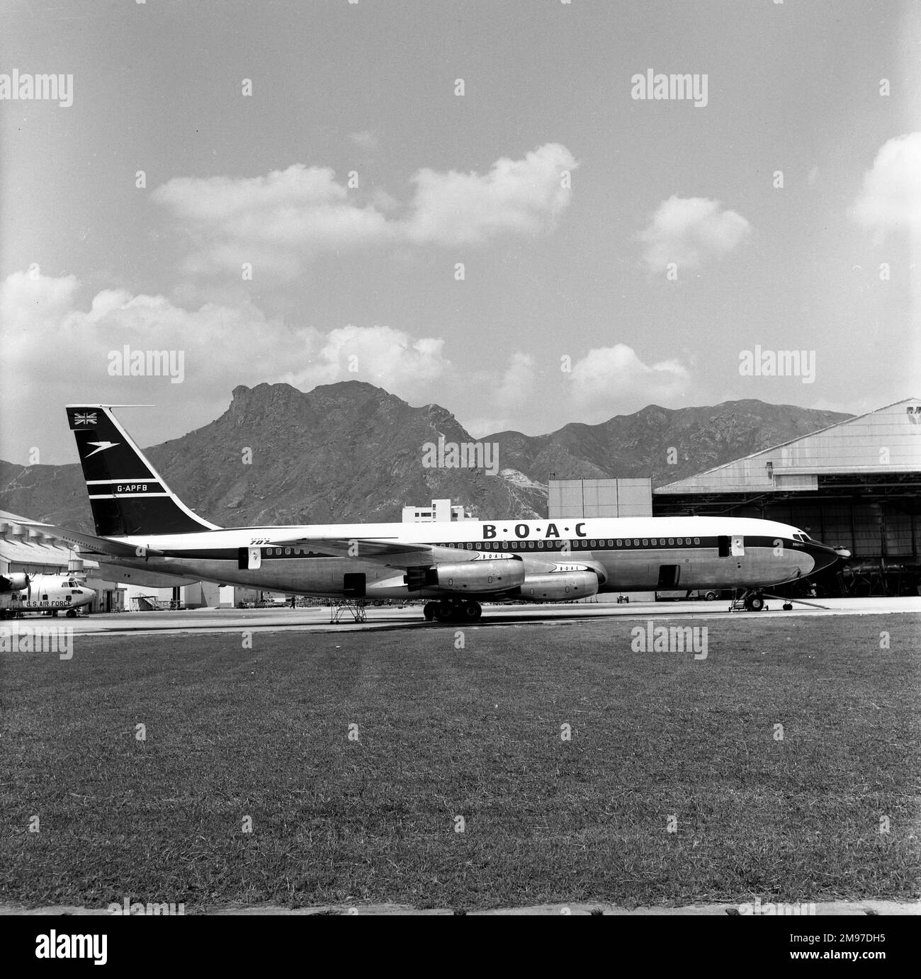 Boeing 707-436 of BOAC at Nassau in the Bahamas December 1967 Stock ...