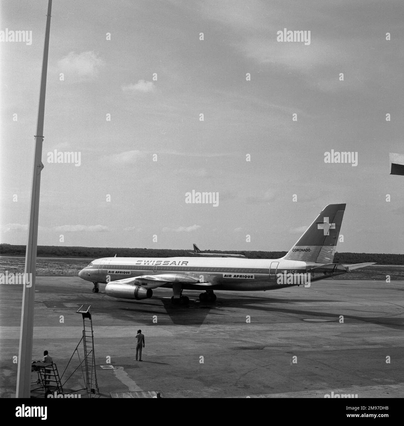 Convair CV990A HB-ICE of Swissair leased to Air Afrique at Abidjan on ...