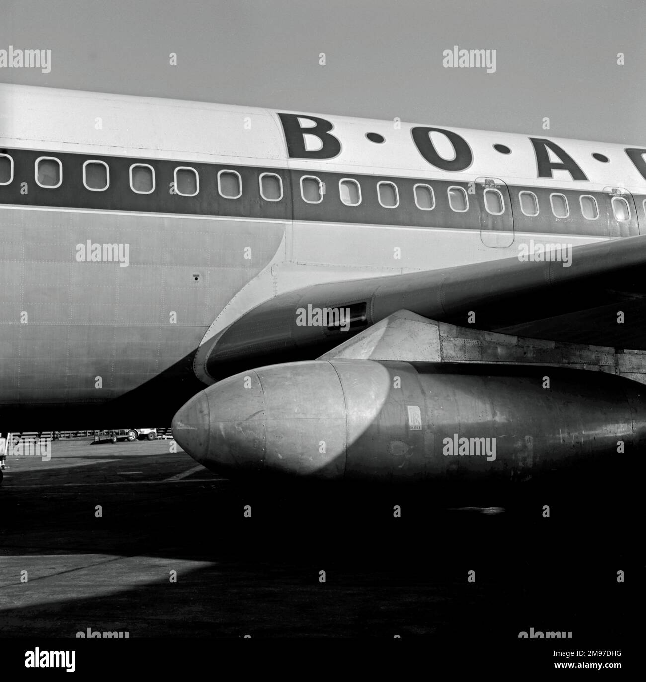 Fuselage and wing of Boeing 707-436 G-APFD first BOAC 707 delivered LAP ...