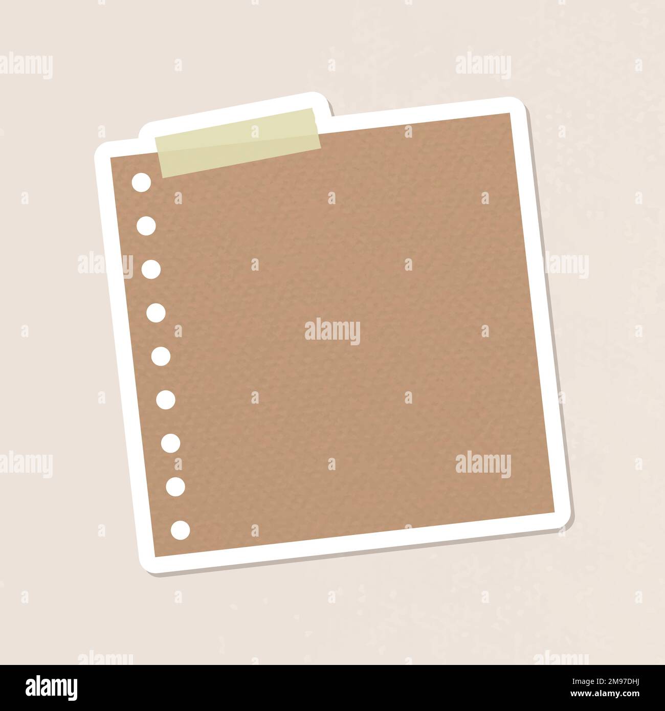 Brown hole punched notepaper journal sticker vector Stock Vector Image ...