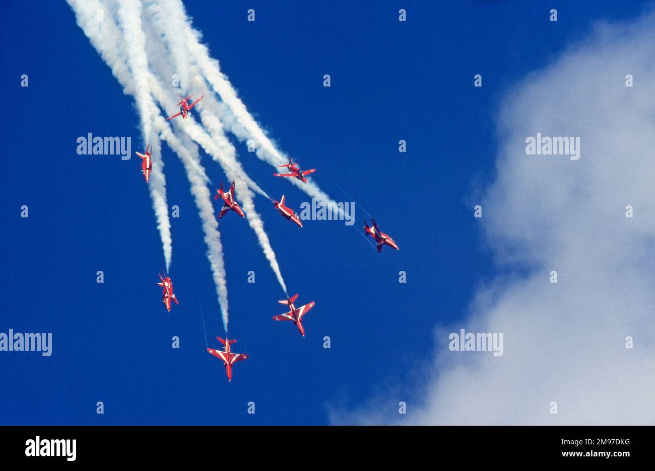 RAFAT RAF Red Arrows BAe Systems Hawks break from formation at Binbrook ...