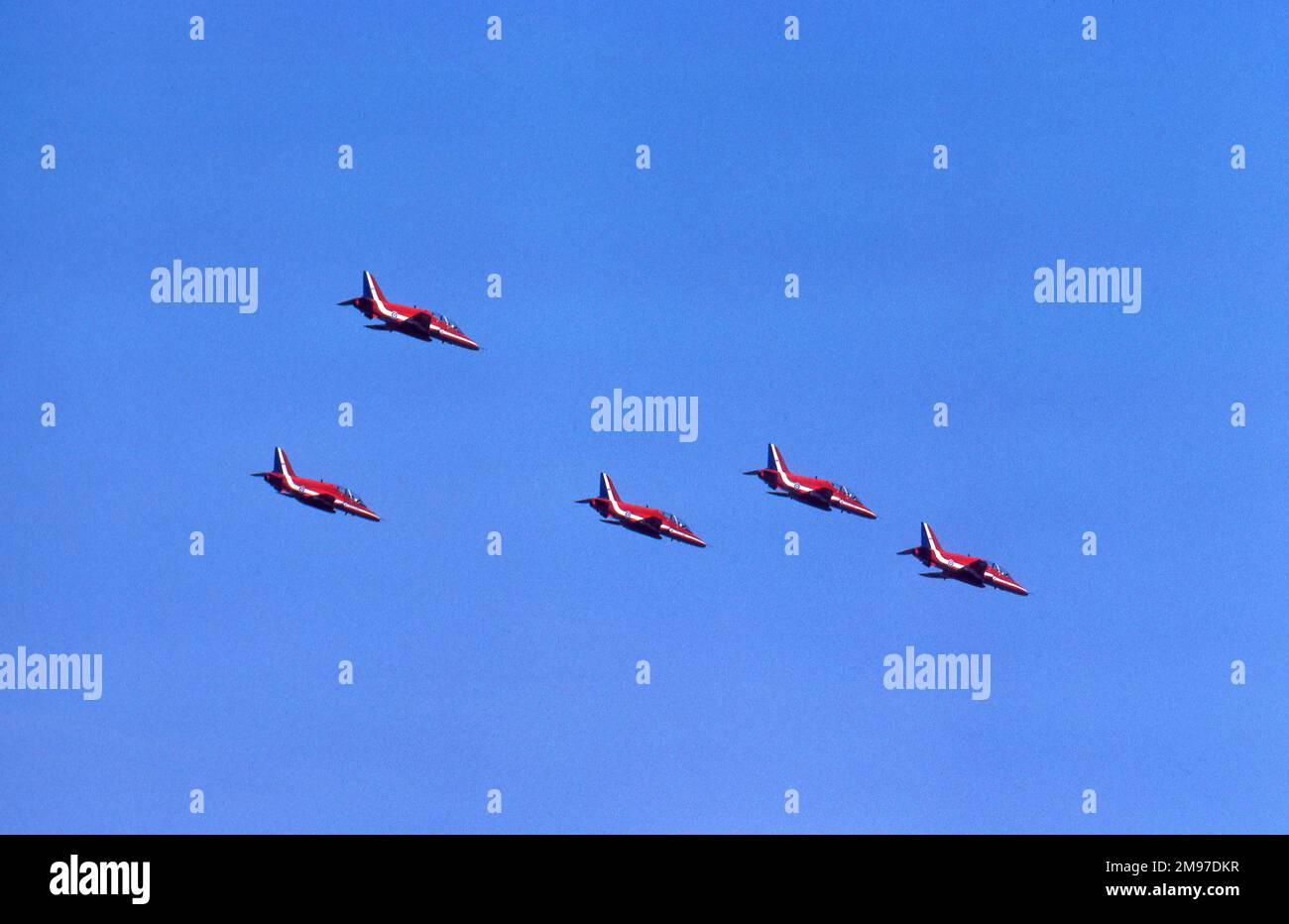 RAFAT RAF Red Arrows BAe Systems Hawks 5 aircraft during a display at ...