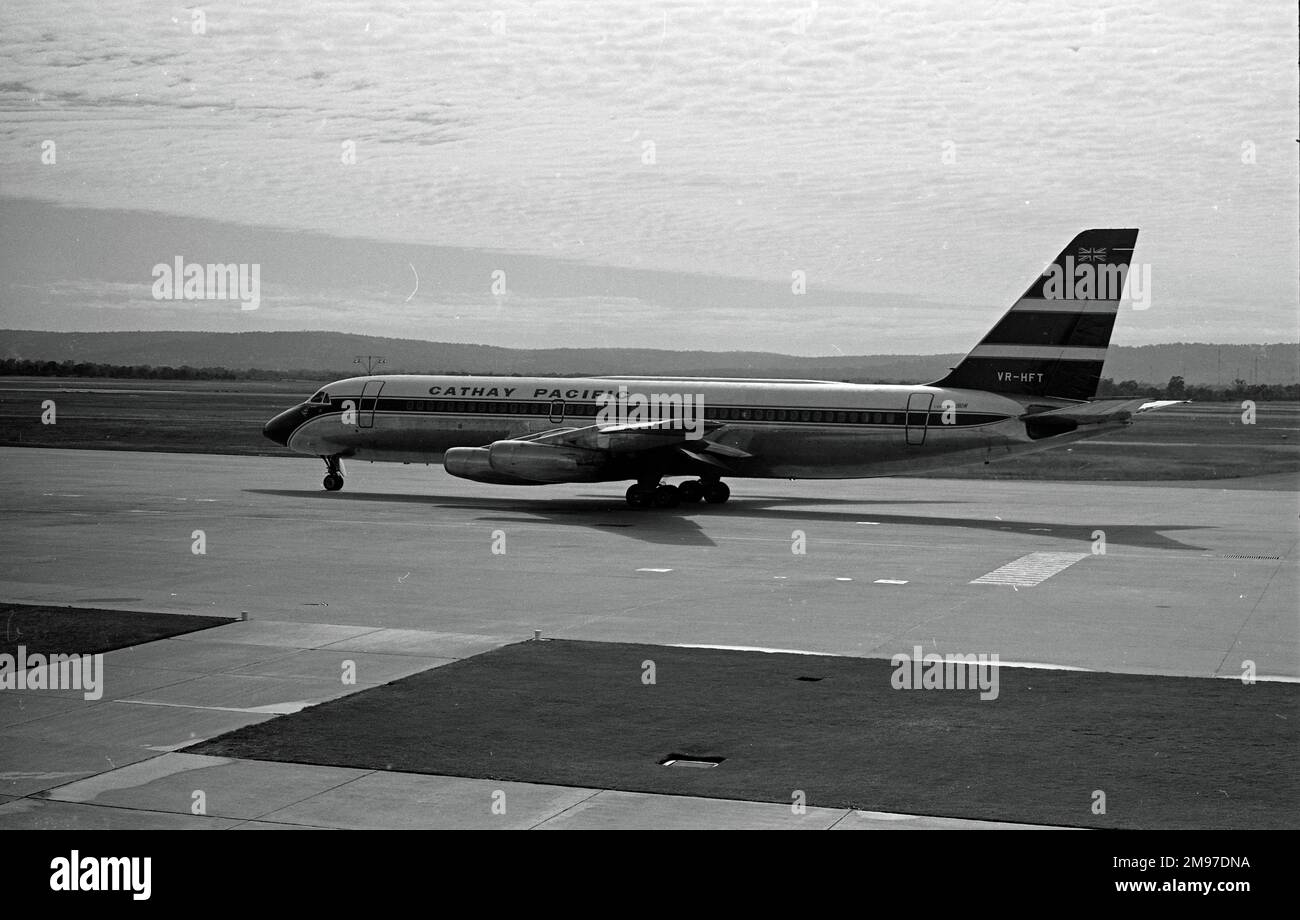 Convair CV880M VR-HFT of Cathay Pacific taxying at Hong Kong on 26 ...