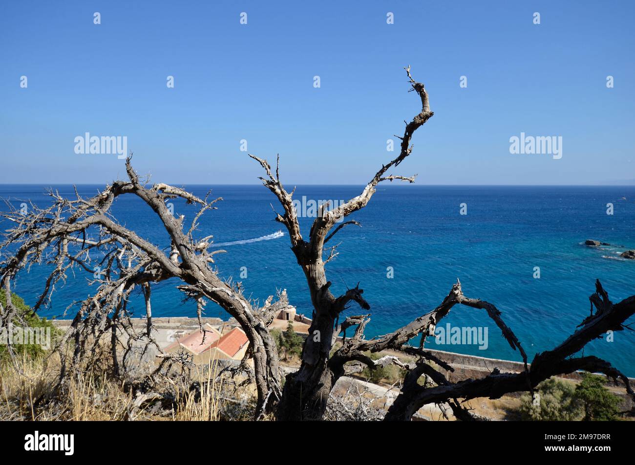 Greece, Crete, buildings built of stone in old Venetian Fortress ...