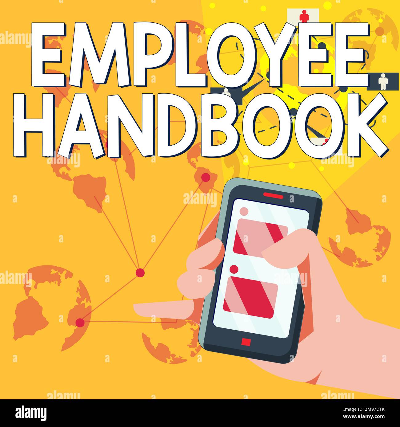 Text sign showing Employee Handbook. Conceptual photo Document that ...