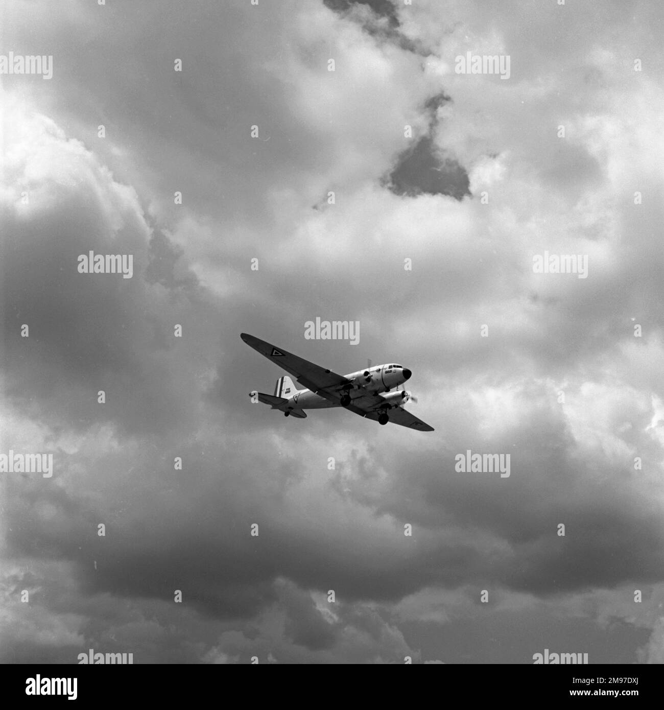Douglas C-47 TTO6021 of the Mexican Air Force in flight at Mexico City ...