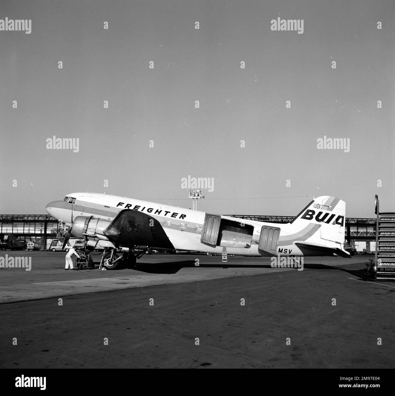 Douglas DC-3 G-AMSV freighter of British United Island Airways at ...