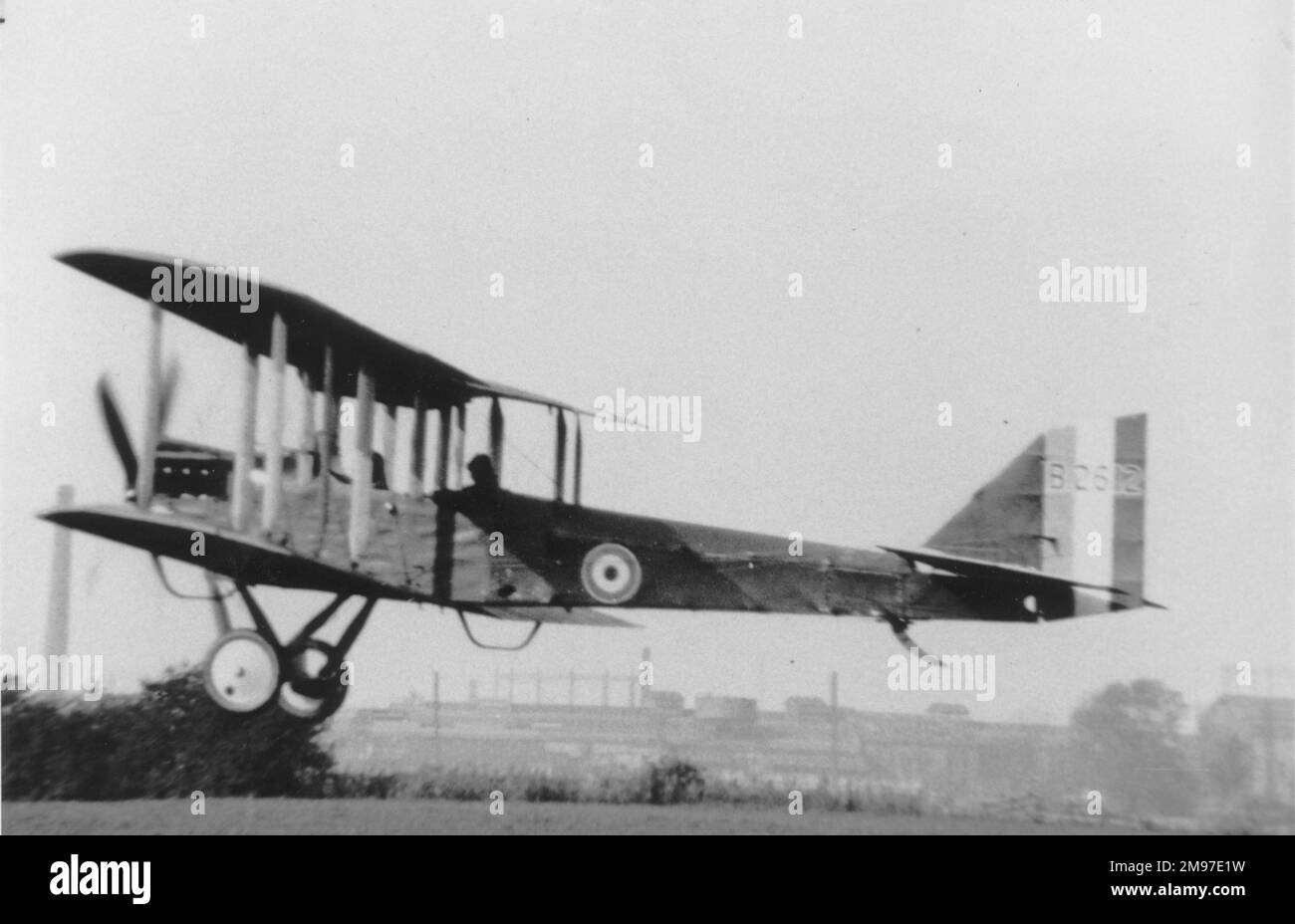 Airco DH 6 trainer in flight, available from early 1917. Seen here is ...