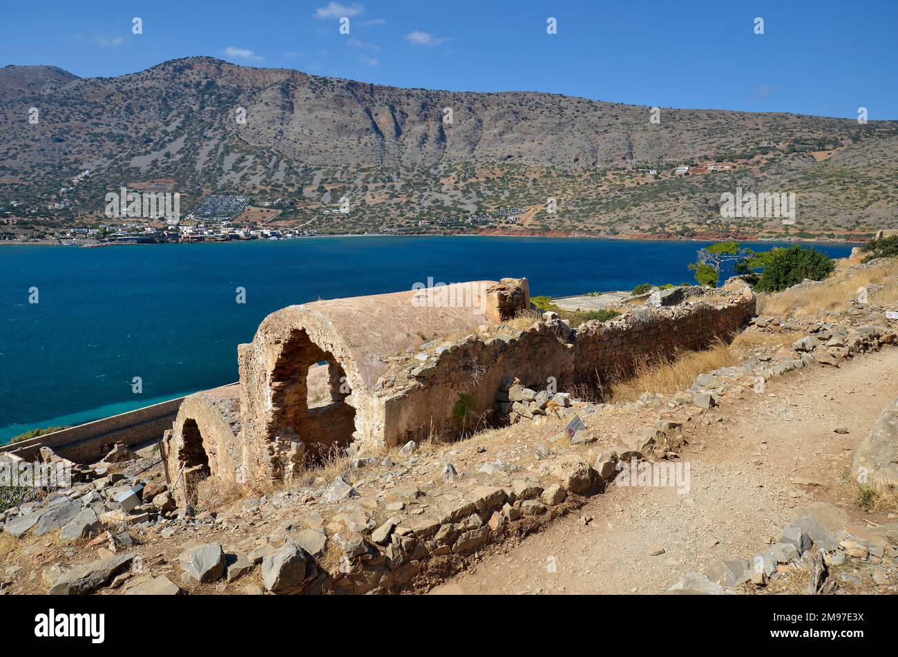 Greece, Crete, buildings built of stone in old Venetian Fortress ...