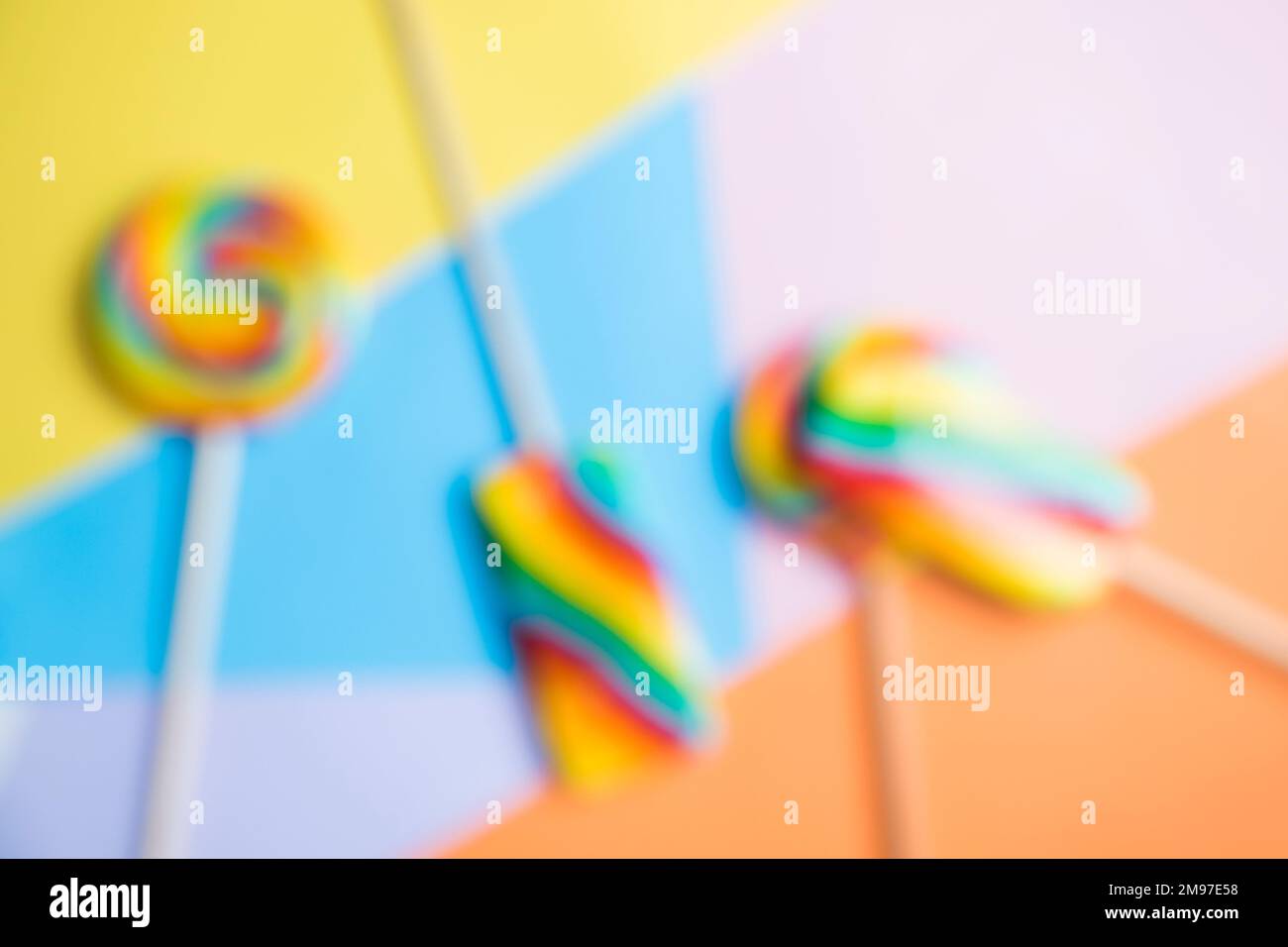 Colorful candies, lollypop on the color background Stock Photo - Alamy
