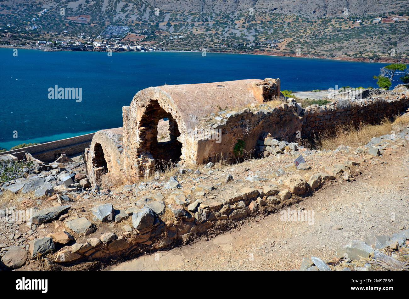 Greece, Crete, buildings built of stone in old Venetian Fortress ...
