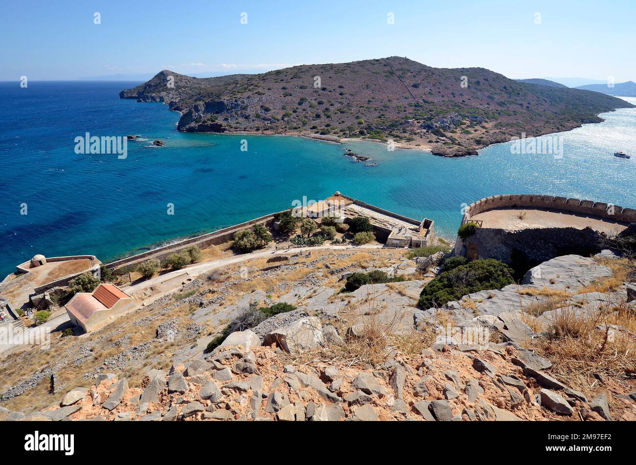 Greece, Crete, buildings built of stone in old Venetian Fortress ...
