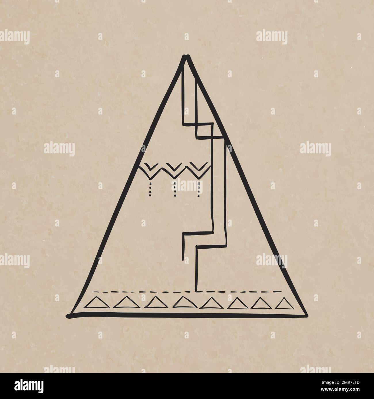 Doodle bohemian tipi symbol vector illustration Stock Vector Image & Art - Alamy